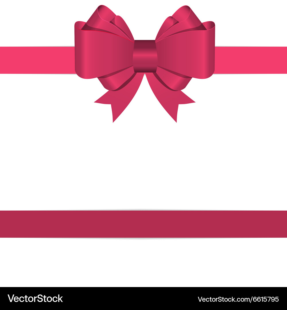 Gift Card with Bow and Ribbon Royalty Free Vector Image