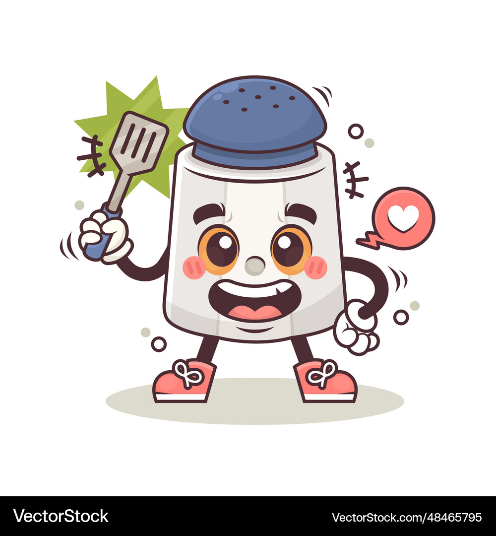 Hand drawn salt cartoon isolated on white Vector Image