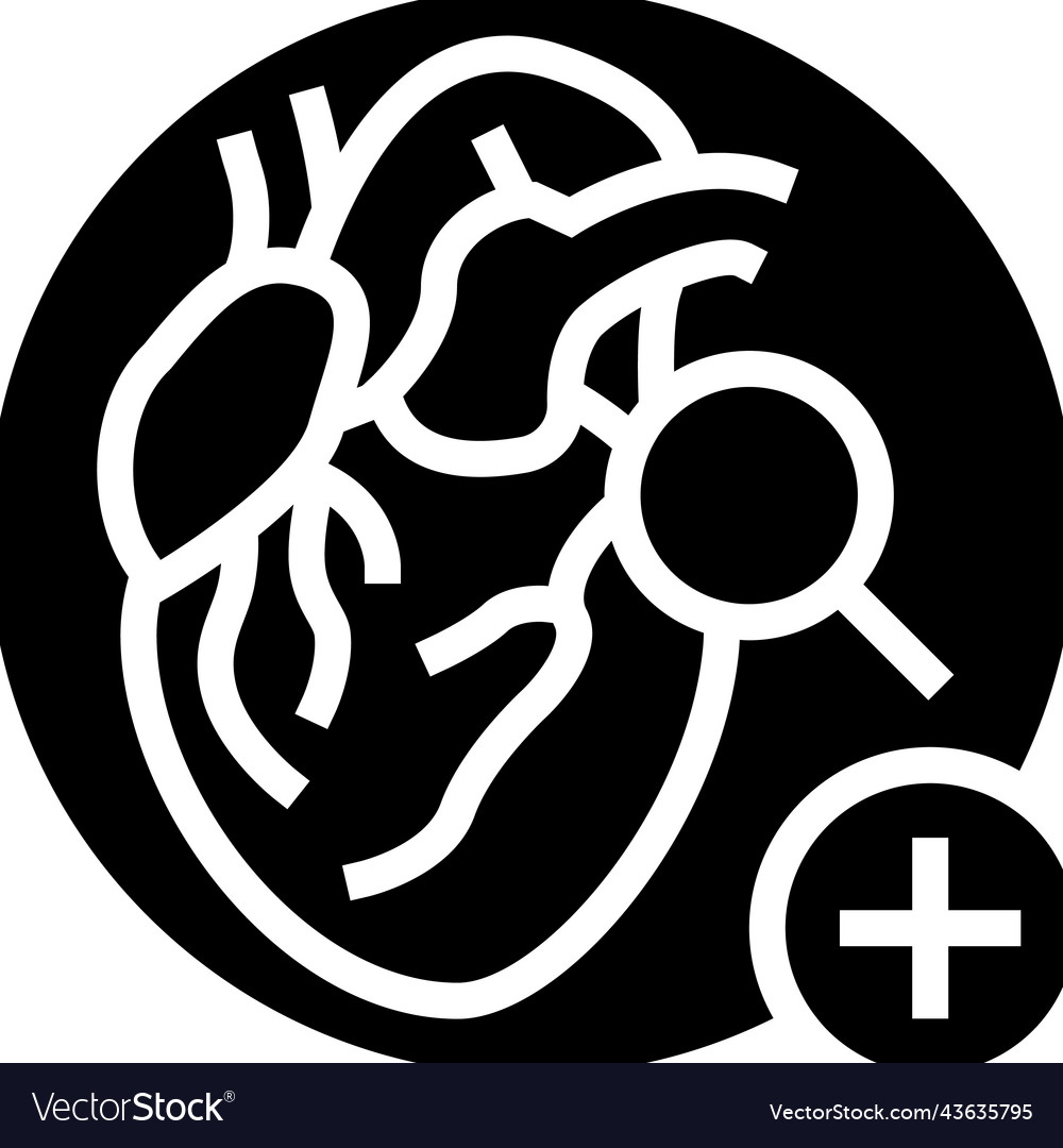 Heart health check glyph icon Royalty Free Vector Image Heart health check glyph icon Royalty Free Vector Image