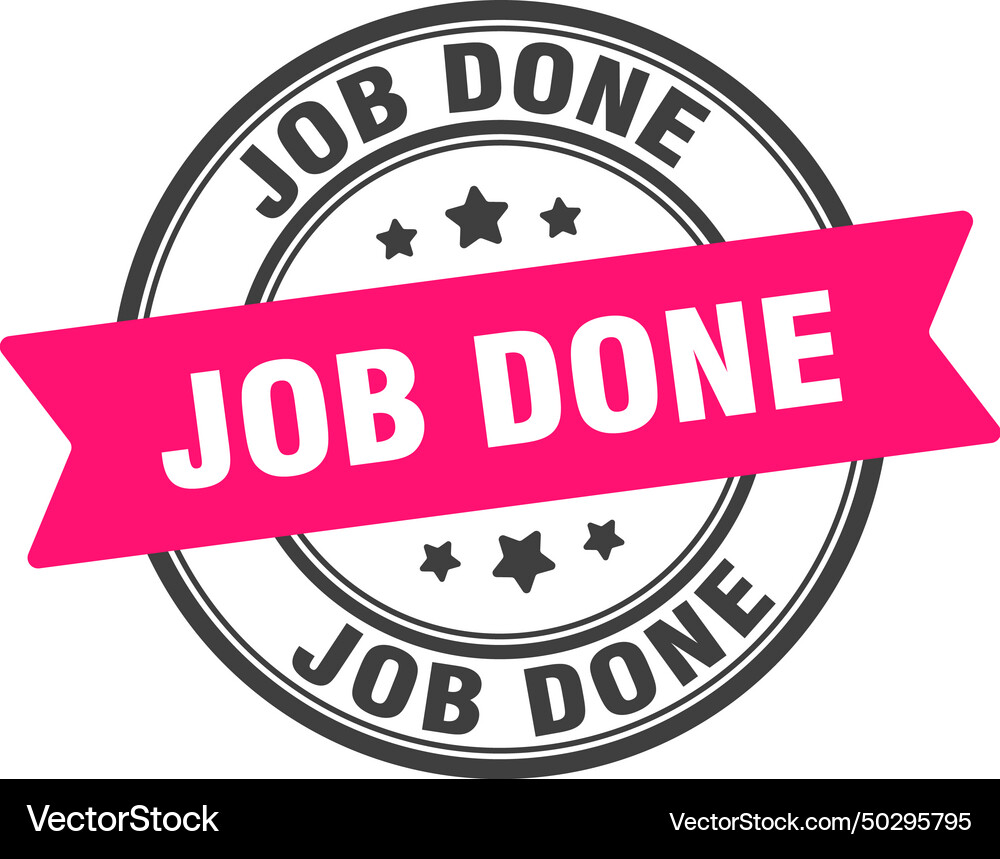 Job done stamp label on transparent Royalty Free Vector