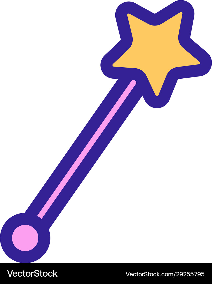 Magic stick icon isolated contour symbol Vector Image