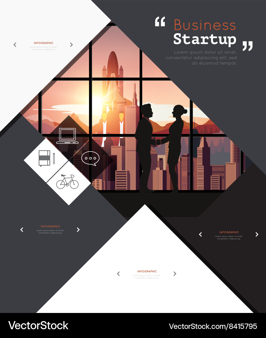 Modern infographic for business startup Royalty Free Vector
