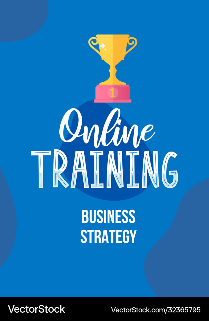 Online business training poster with ad text Vector Image