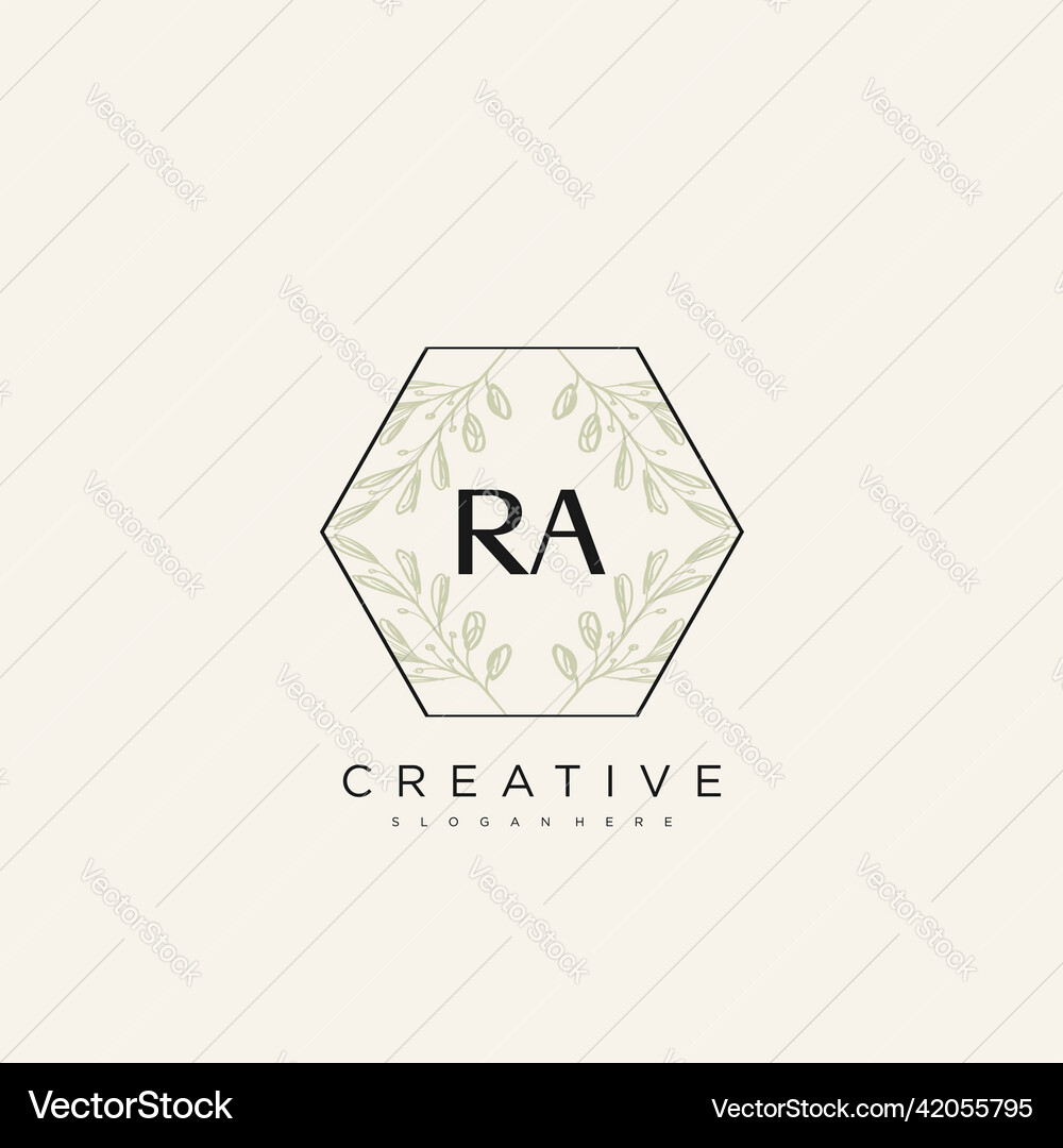 Ra initial letter flower logo template premium art