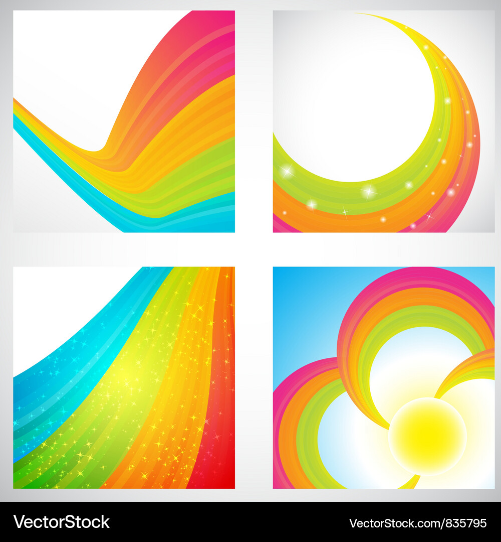 Rainbow backgrounds collection Royalty Free Vector Image