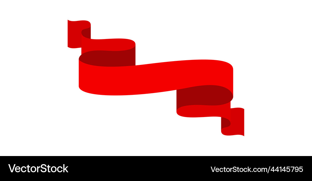 Red ribbon banner set flat ribbon Royalty Free Vector Image