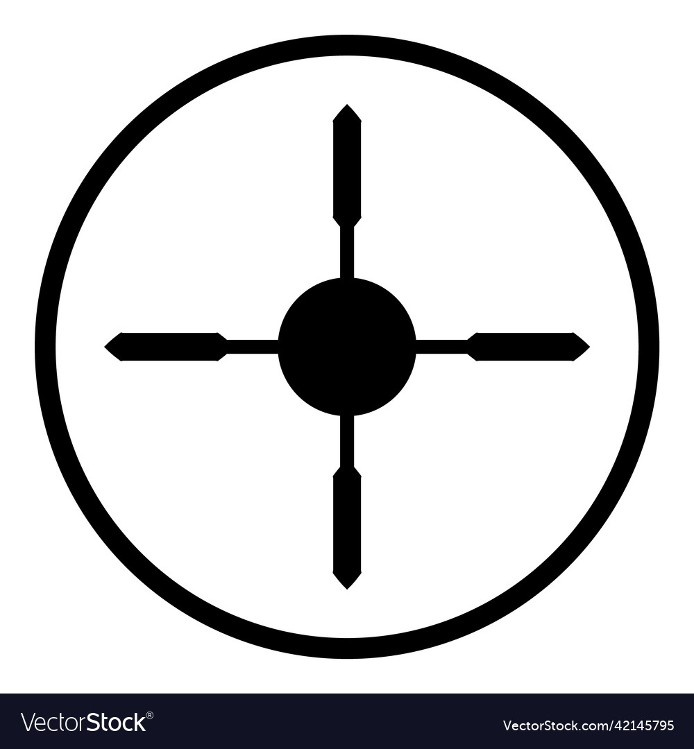 Reticle scope optical sight flat icon isolated Vector Image Reticle scope optical sight flat icon isolated Vector Image
