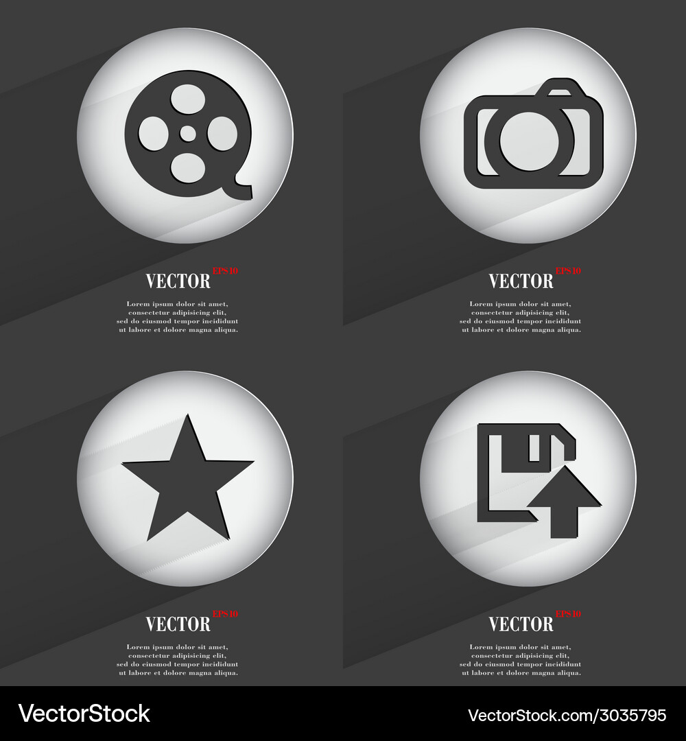 Set of one-color web buttons flat design simple Vector Image