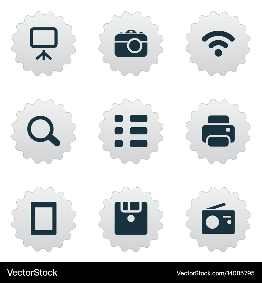 Set of simple technology icons Royalty Free Vector Image