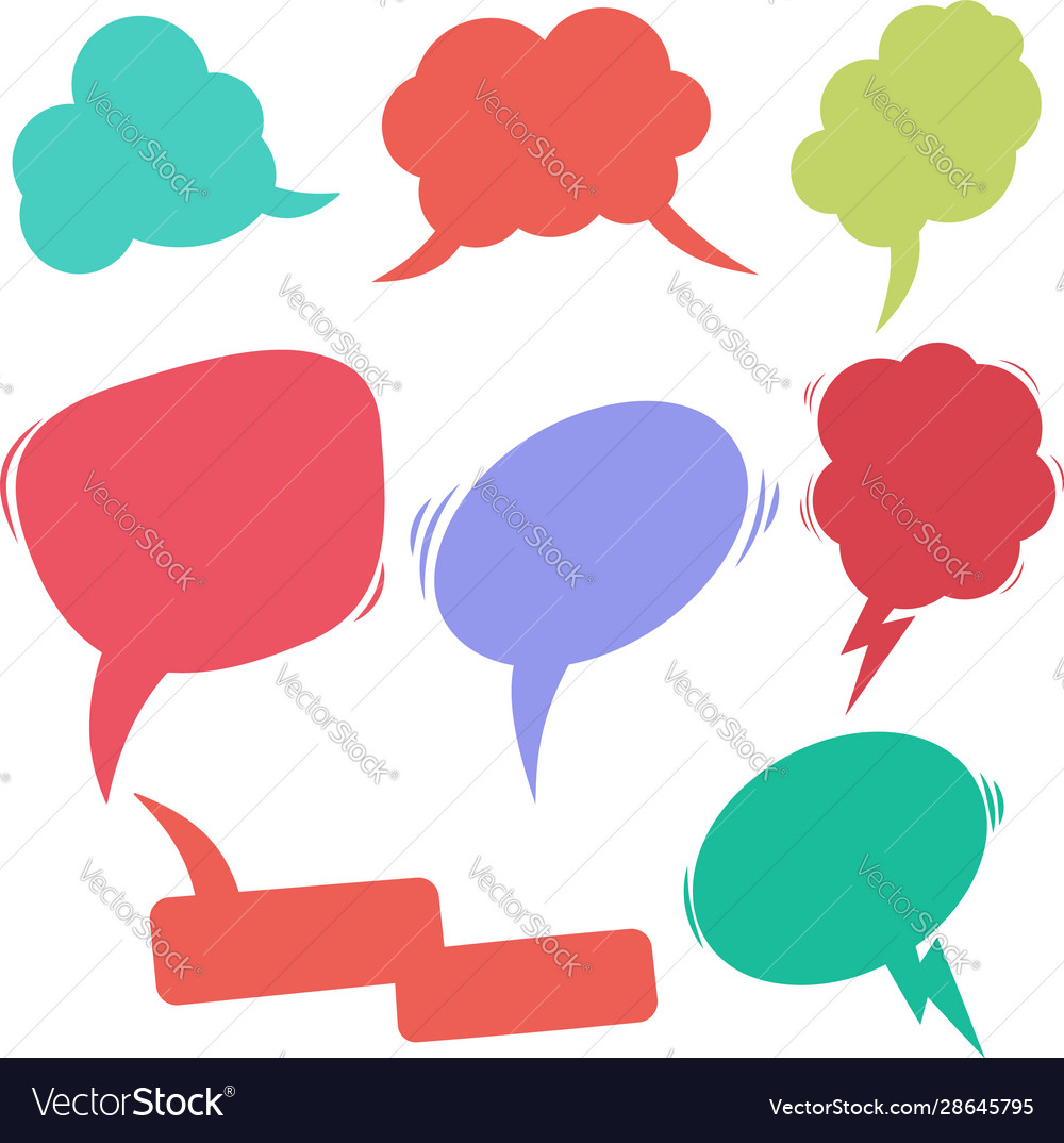 Set retro comic empty colored speech bubbles Vector Image