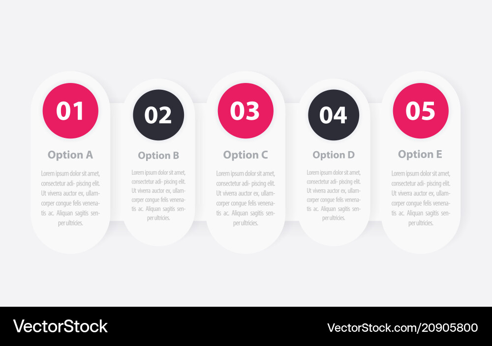 1 2 3 4 5 steps business infographics Royalty Free Vector