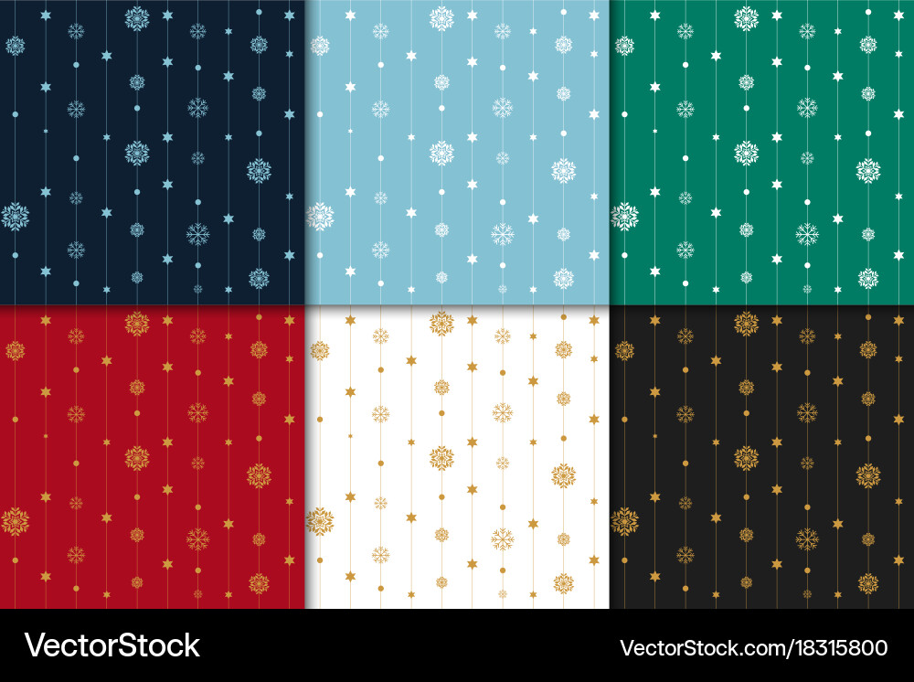Christmas and happy new year pattern set winter Vector Image