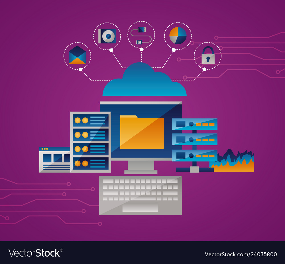 Cloud computing concept Royalty Free Vector Image