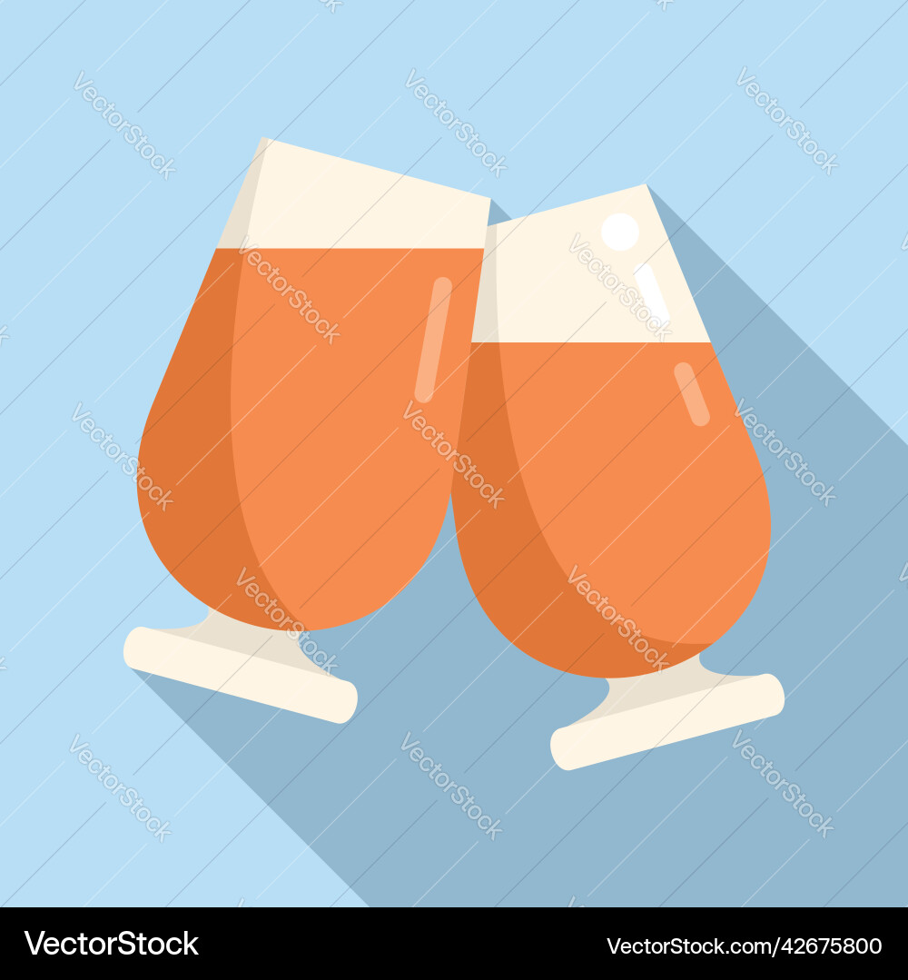 Drink cheers icon flat glass toast Royalty Free Vector Image