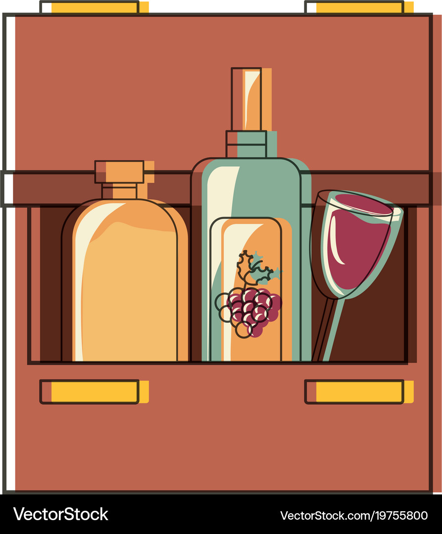 Drink drawers with bottles Royalty Free Vector Image