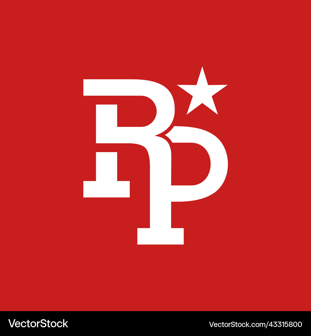 Letter rp star logo design Royalty Free Vector Image