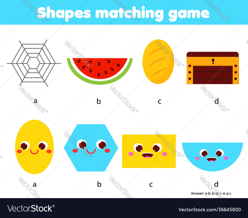 Matching children educational game match objects Vector Image