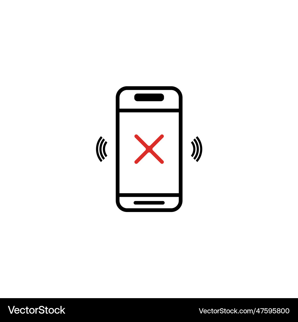 No cell phone sign icon talking and calling Vector Image