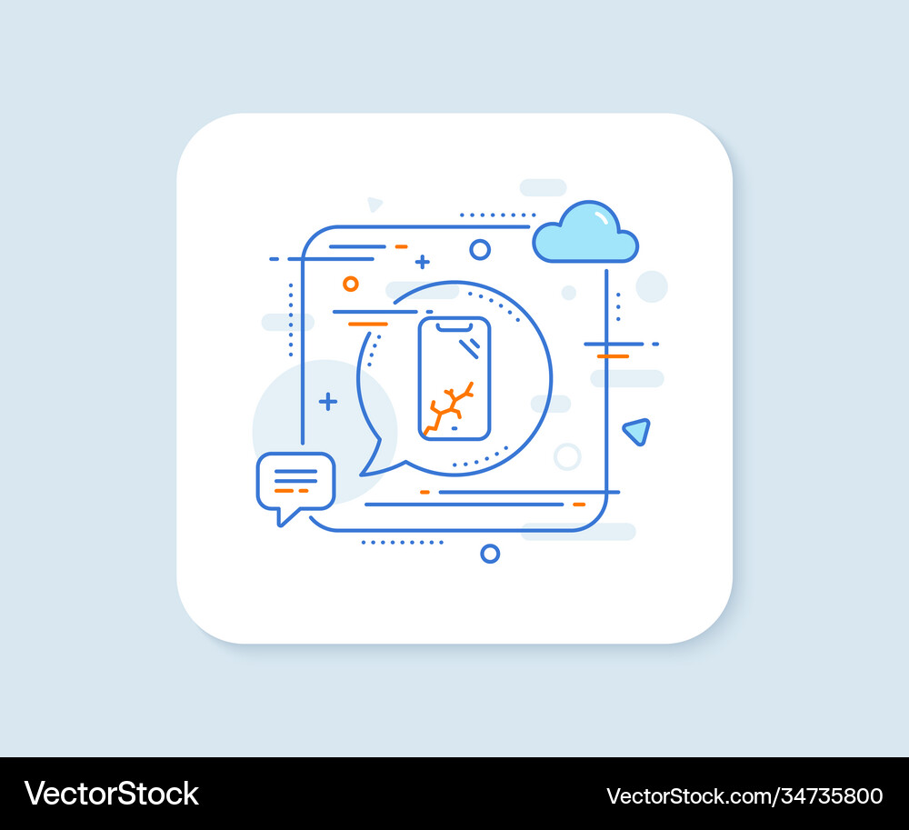Smartphone broken line icon phone crash sign Vector Image