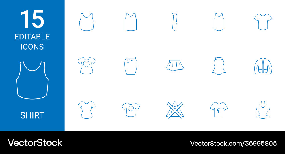 15 shirt icons Royalty Free Vector Image - VectorStock