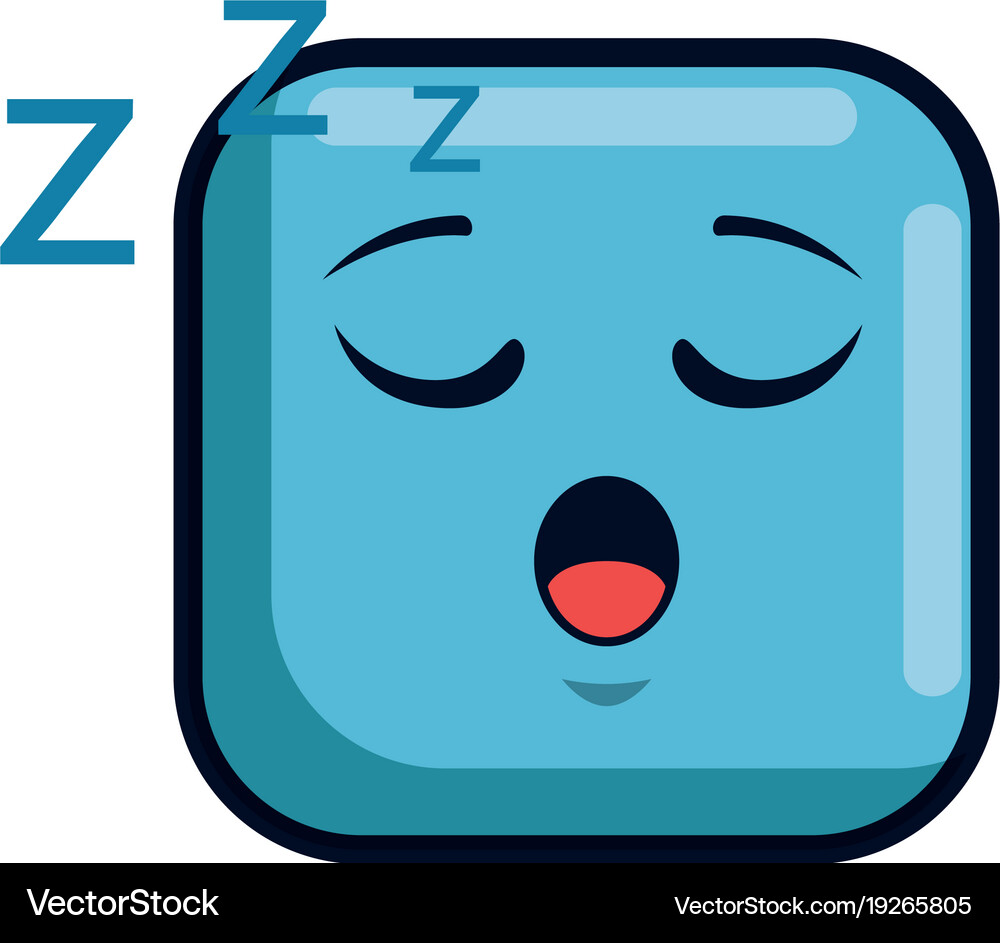 Asleep face emoji character Royalty Free Vector Image