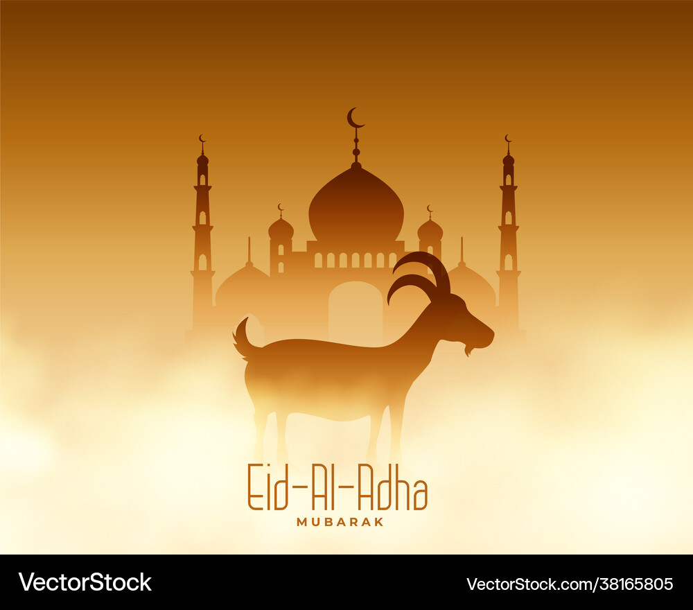 Bakrid eid al adha mubarak card design Royalty Free Vector