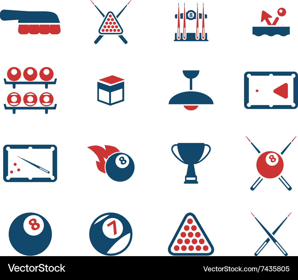 Billiards simply icons Royalty Free Vector Image