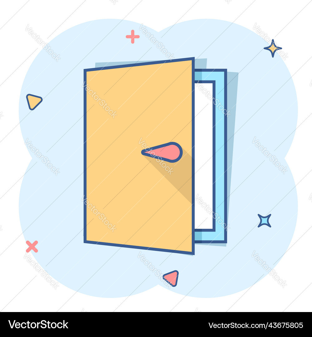 Cartoon door icon in comic style exit sign Vector Image