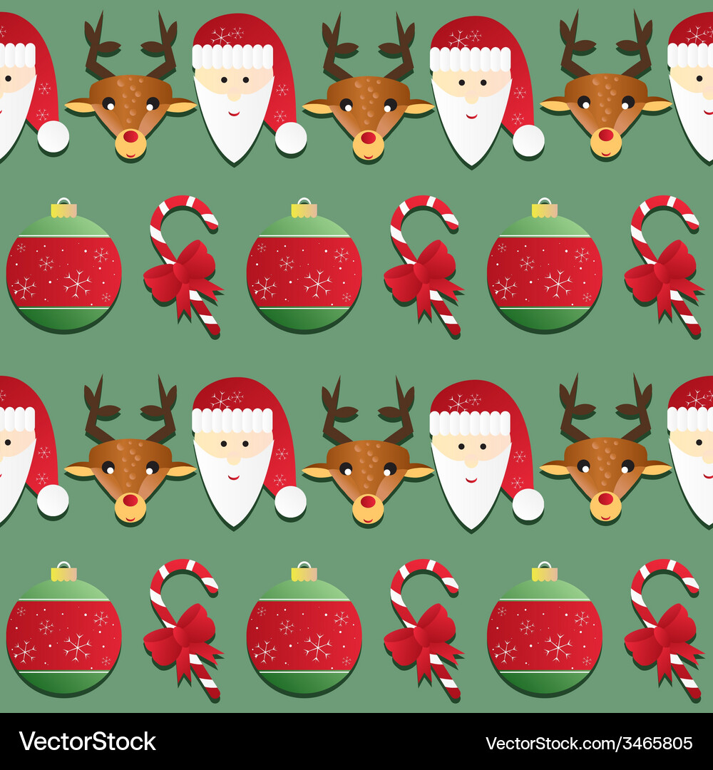 Christmas pattern seamless texture with santa Vector Image