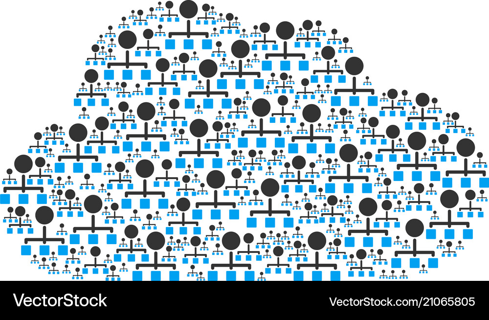 Cloud collage of hierarchy icons Royalty Free Vector Image