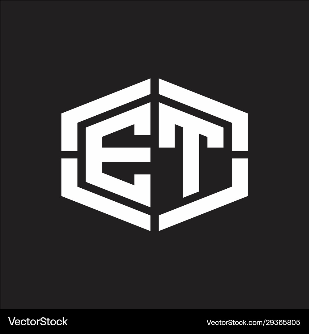 Et logo monogram with hexagon shape and piece Vector Image