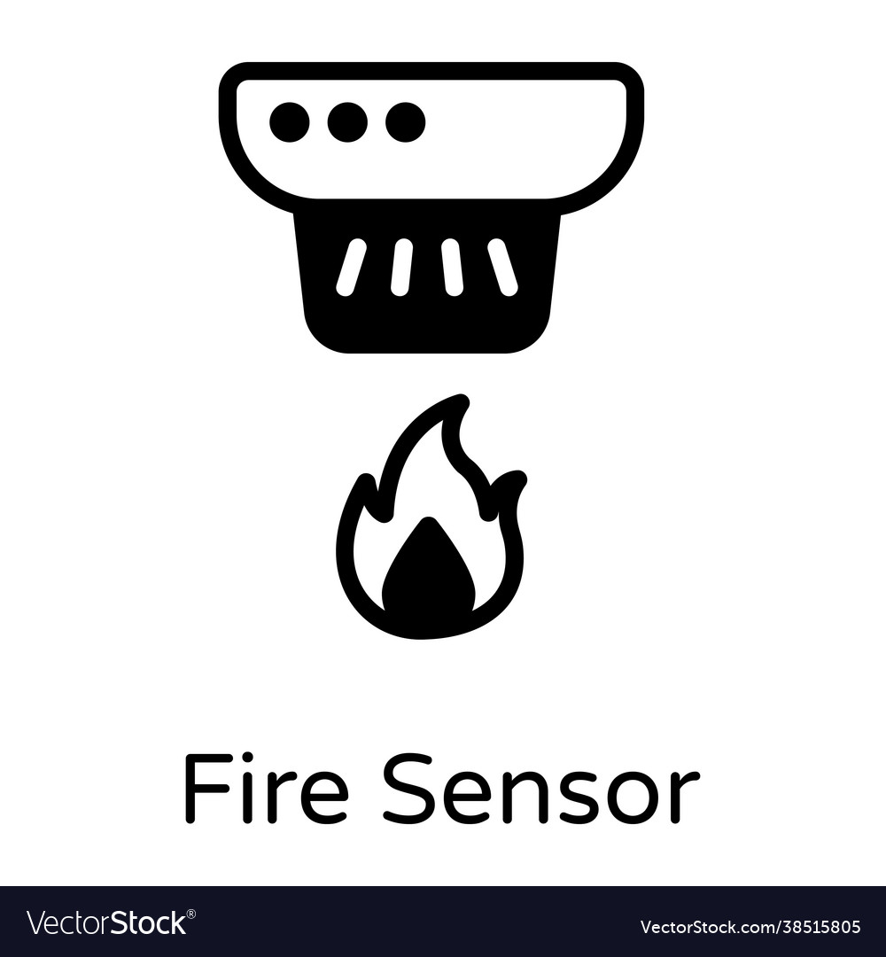 Fire sensor Royalty Free Vector Image - VectorStock