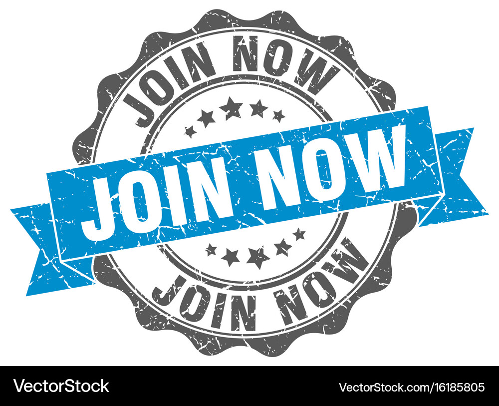 Join now stamp sign seal Royalty Free Vector Image