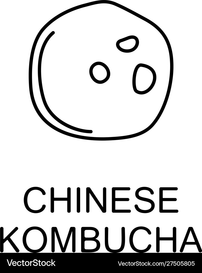 Kombucha line art icon Royalty Free Vector Image