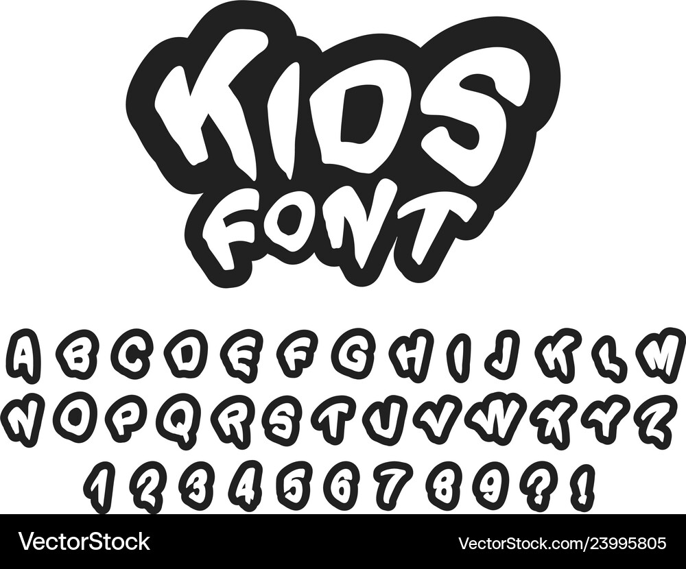 Modern children font for prints Royalty Free Vector Image