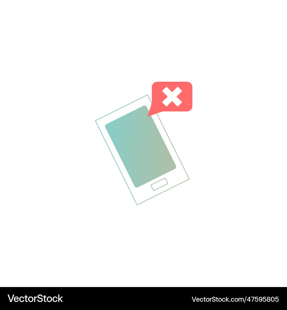 No cell phone sign icon talking and calling Vector Image