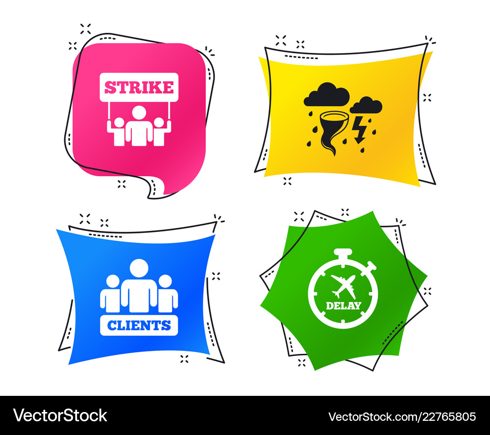 Strike icon storm weather and group people Vector Image