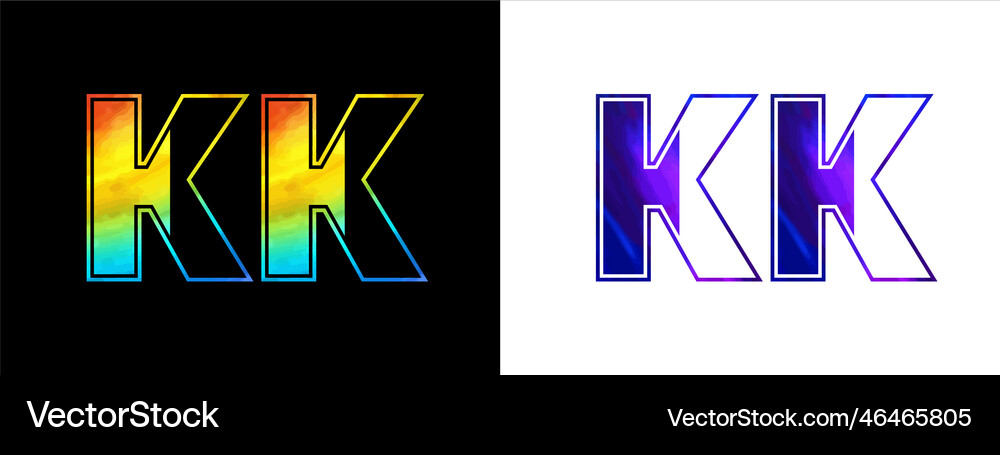 Unique kk letter logo icon template premium Vector Image