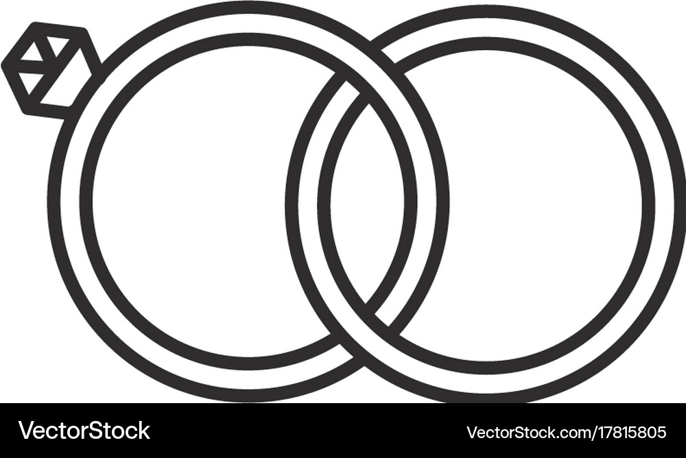 Wedding rings line icon sign Royalty Free Vector Image