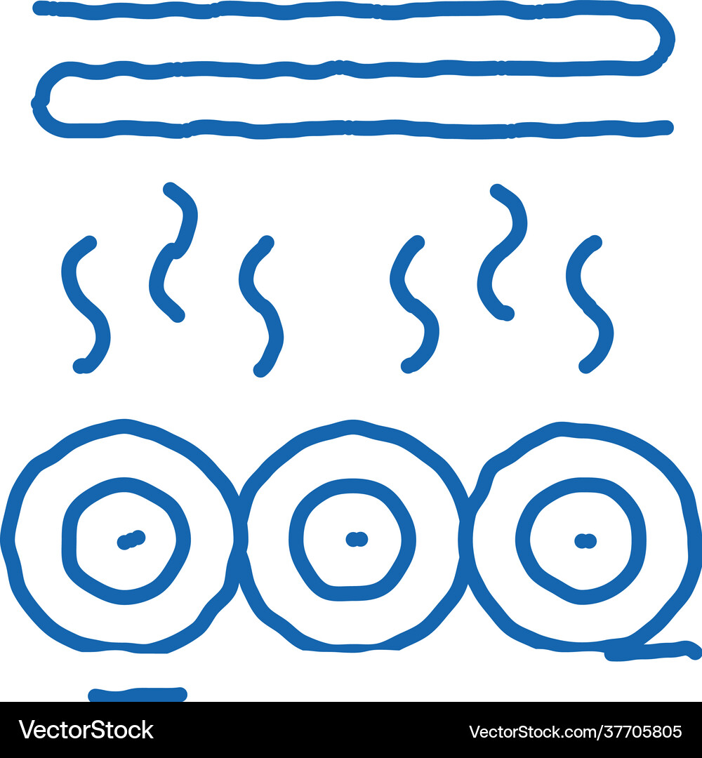 Wood trunk drying doodle icon hand drawn Vector Image
