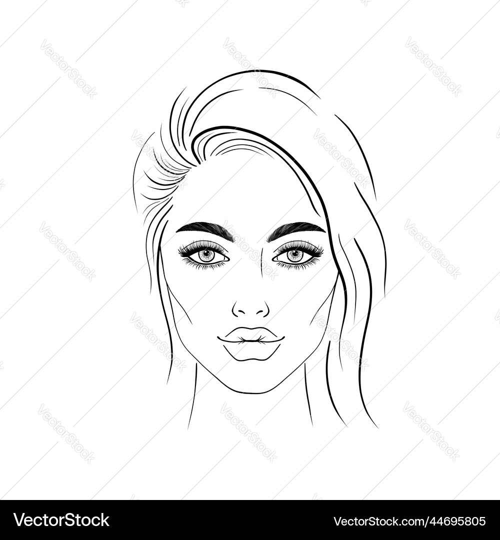 Young woman sketch Royalty Free Vector Image - VectorStock