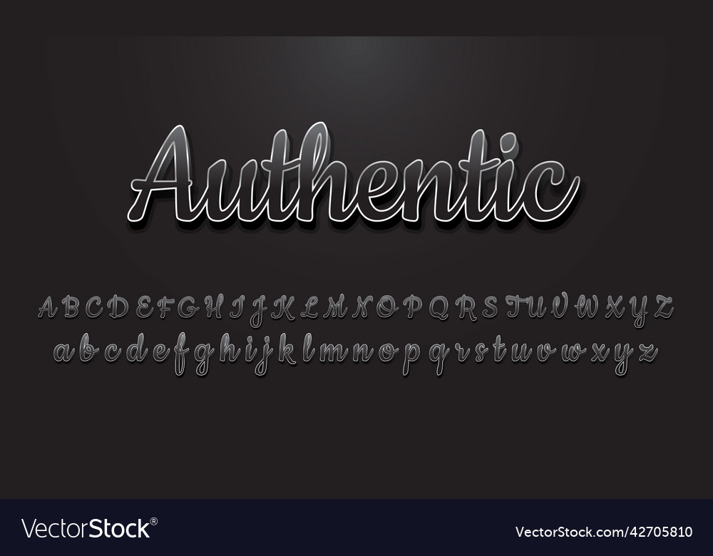 Authentic text editable text effect premium Vector Image