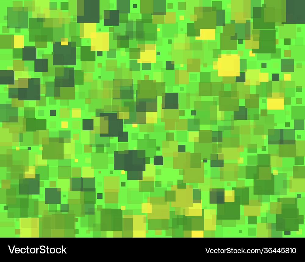 Background with multicolored squares in green Vector Image