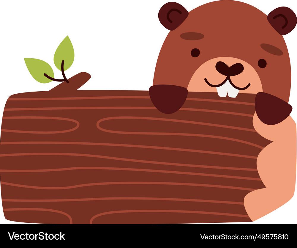 Beaver eating wood Royalty Free Vector Image - VectorStock