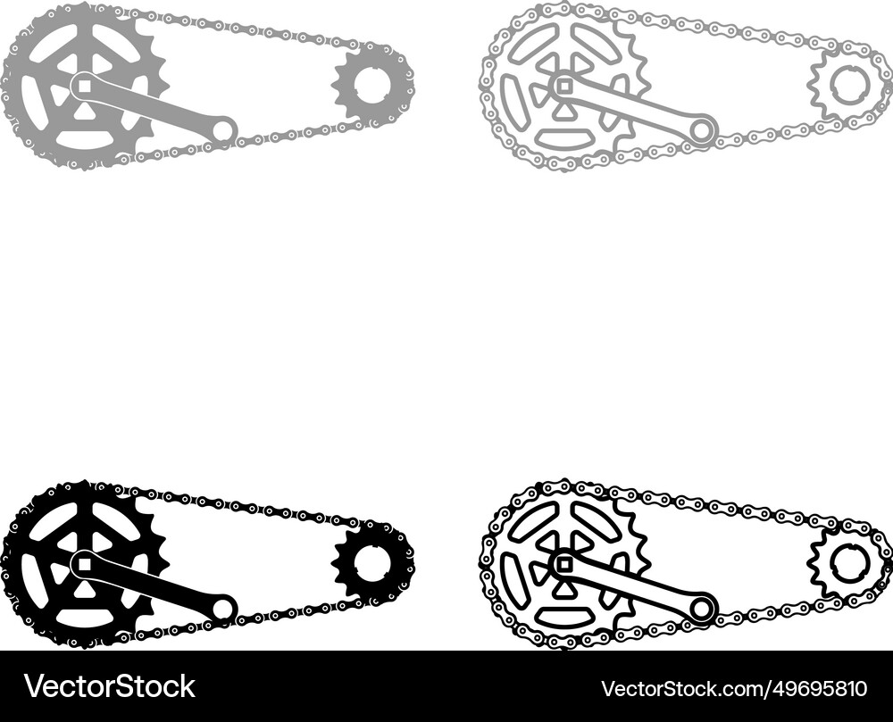 Chain bicycle link bike motorcycle two element Vector Image