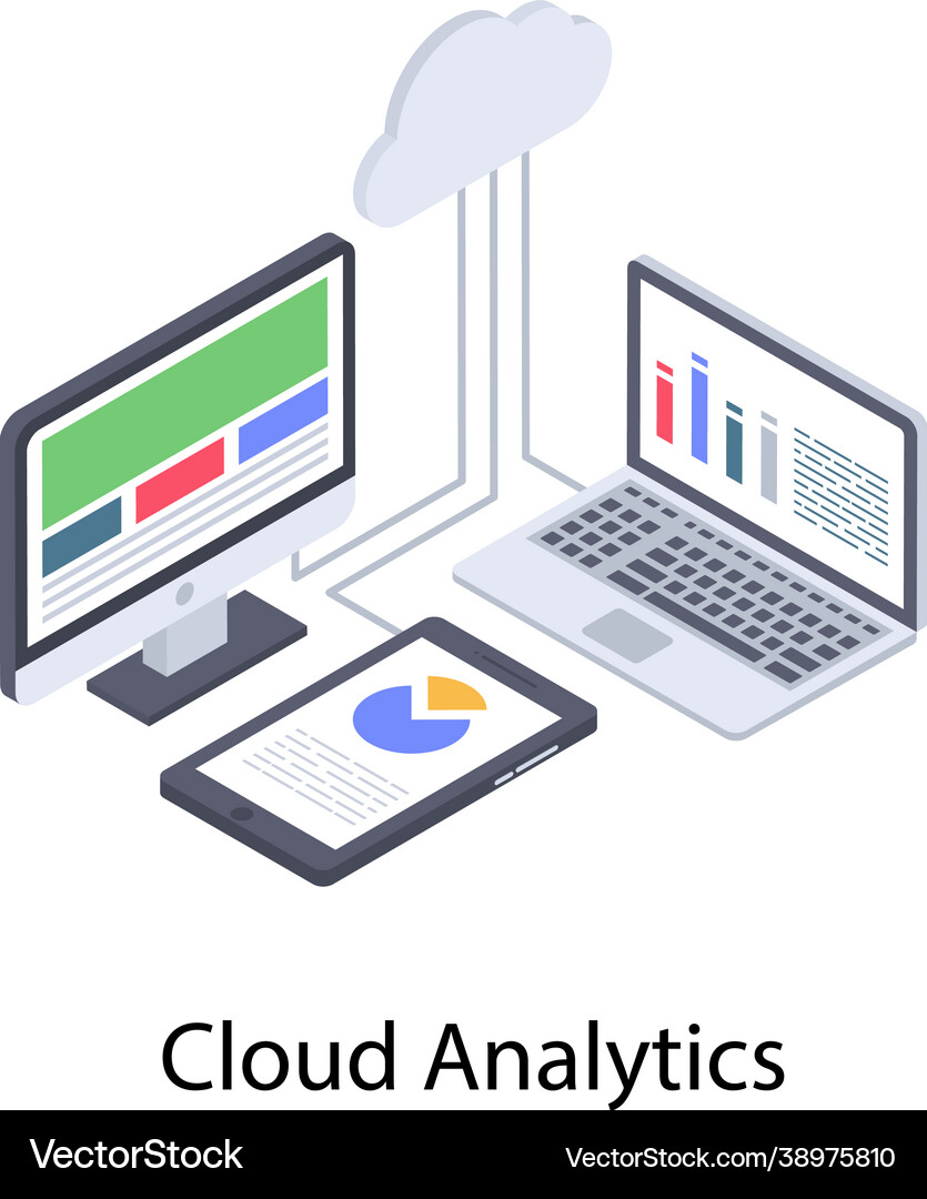 Cloud analytics Royalty Free Vector Image - VectorStock