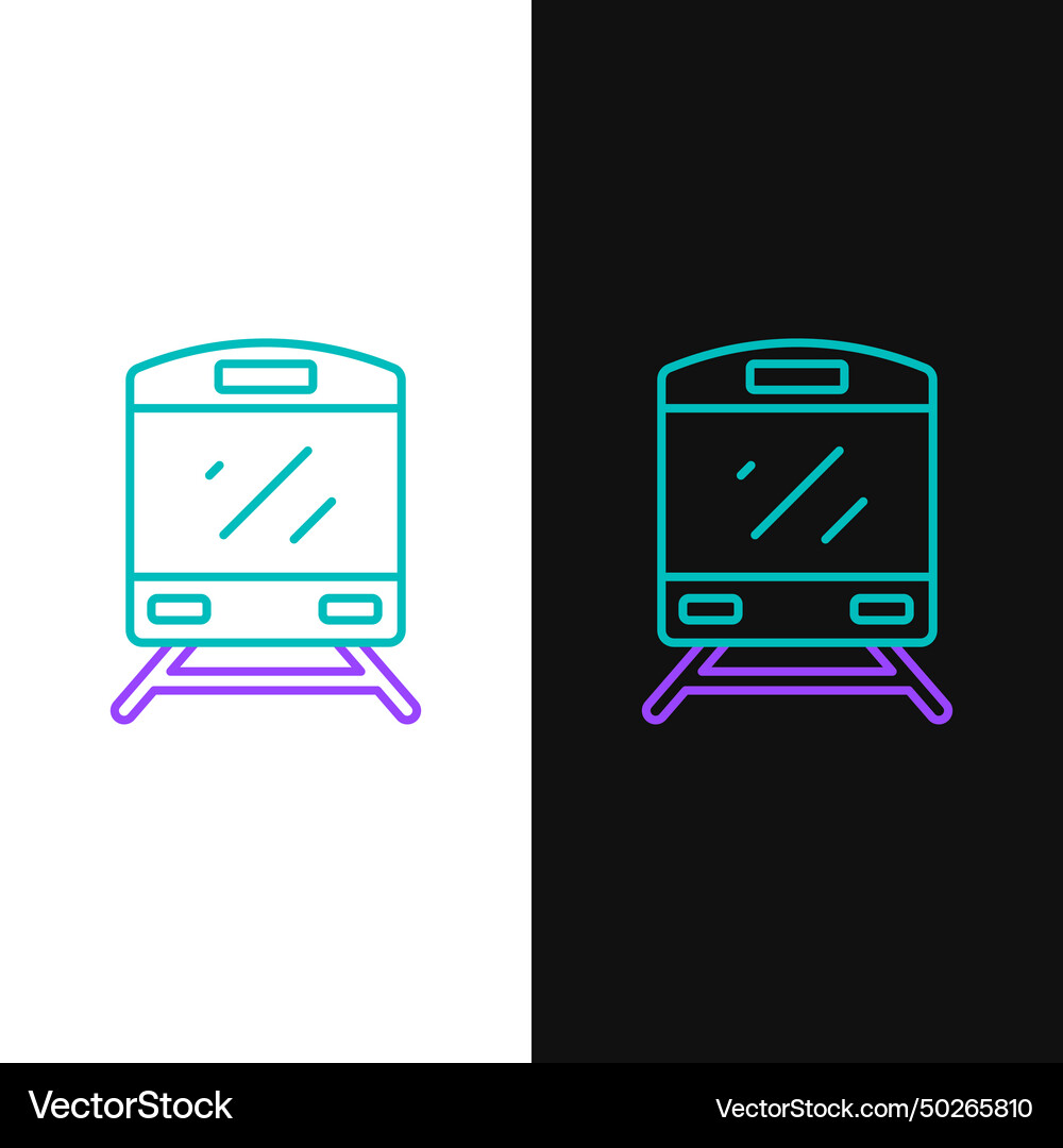 Line train icon isolated on white and black Vector Image