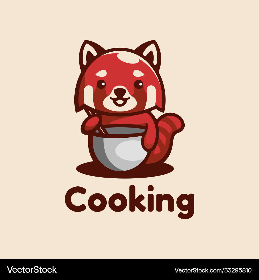 Logo cooking simple mascot style Royalty Free Vector Image