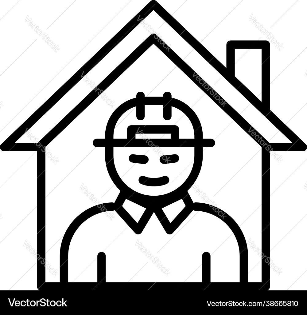 Modern house architect icon outline style Vector Image