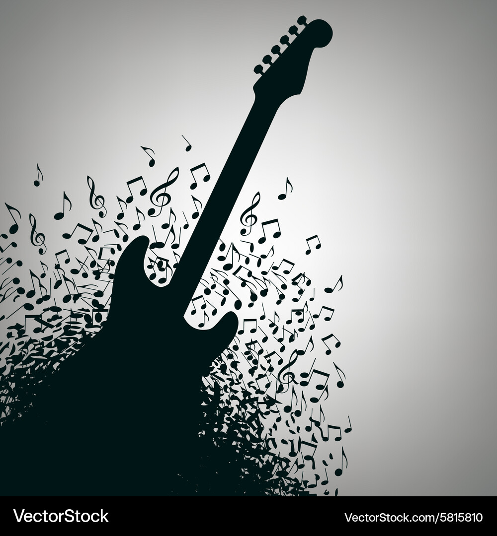 Musical Notes Guitar Background Royalty Free Vector Image